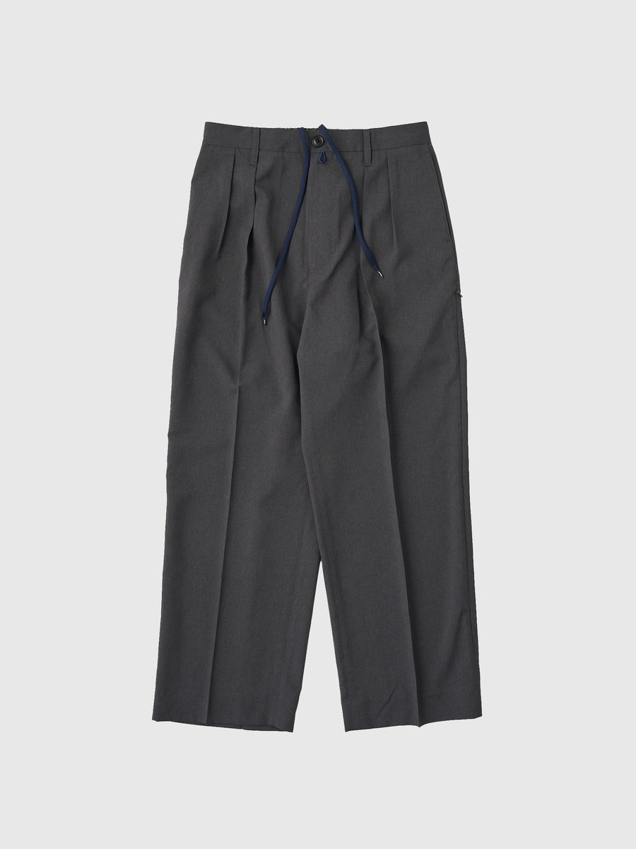 VENTILATION WIDE SLACKS｜CHARCOAL – NOU-KON
