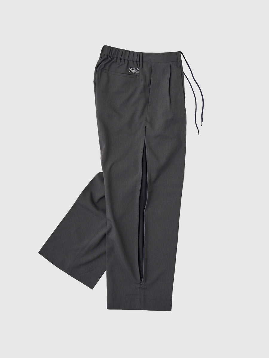 VENTILATION WIDE SLACKS｜CHARCOAL – NOU-KON